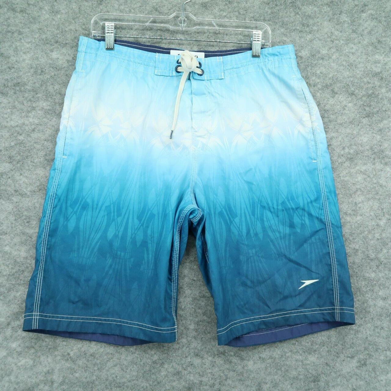 Speedo Men’s Board Shorts Size 34 Baby Blue Ombre... - Depop