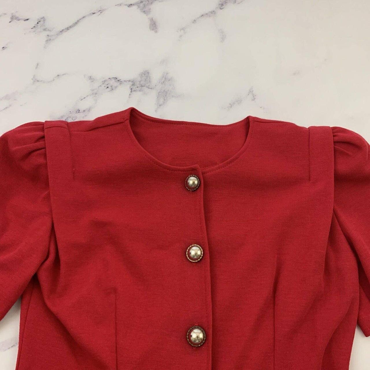 David Benjamin Collection women's red knit sheath... - Depop