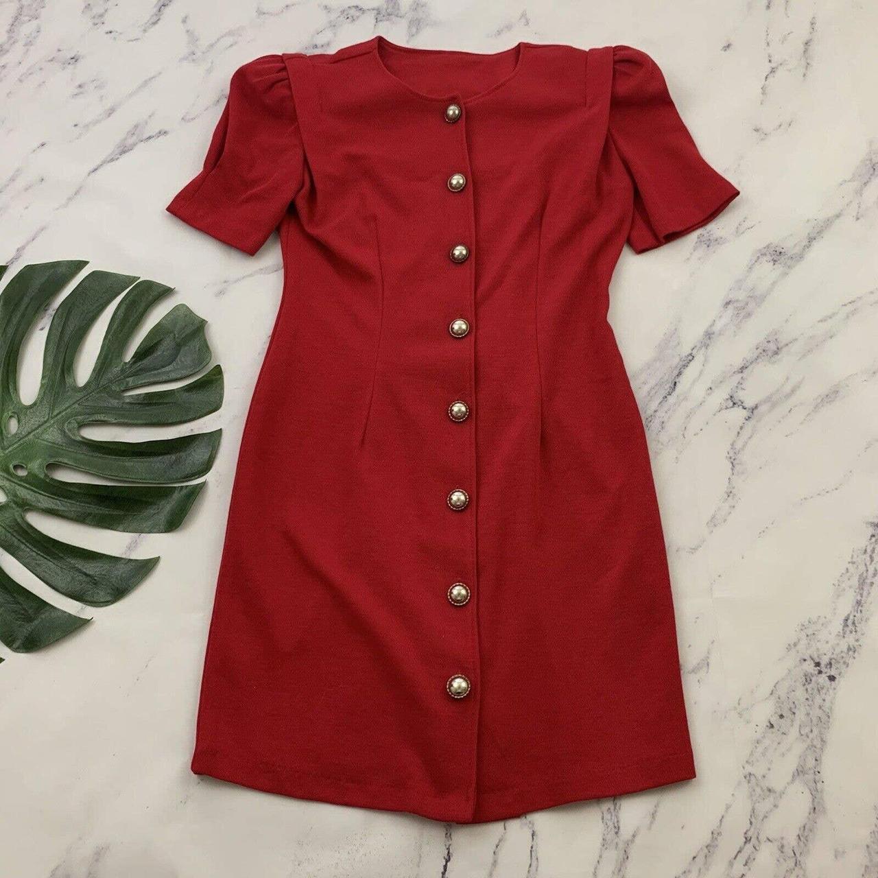 David Benjamin Collection women's red knit sheath... - Depop