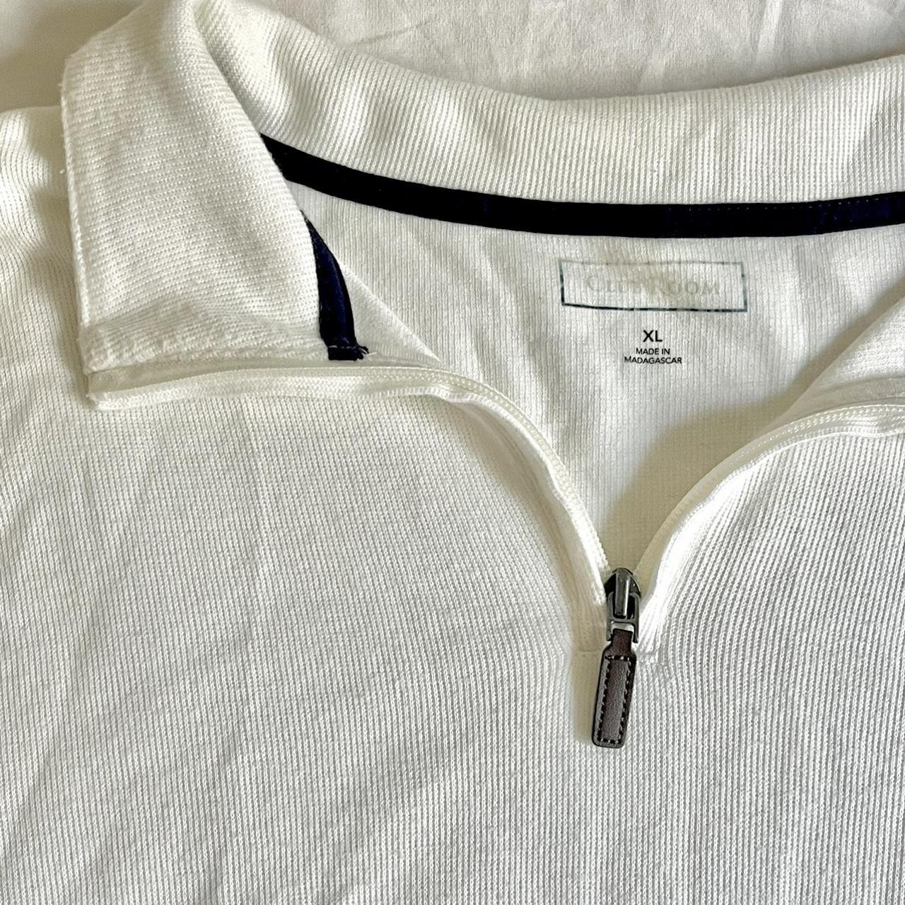 collared white half zip sweater! (size: XL) -... - Depop
