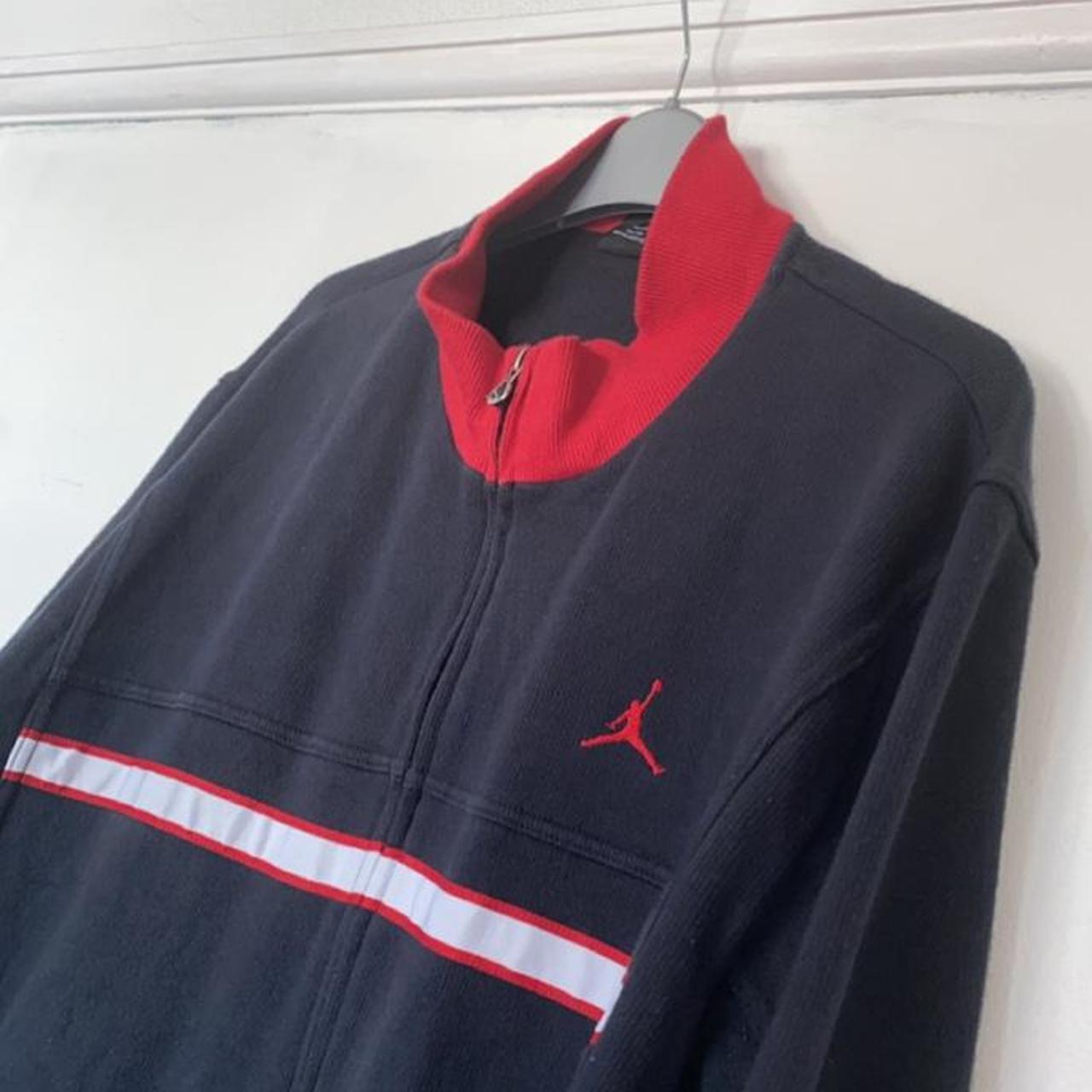 Jordan Men's Black and Red Jumper | Depop