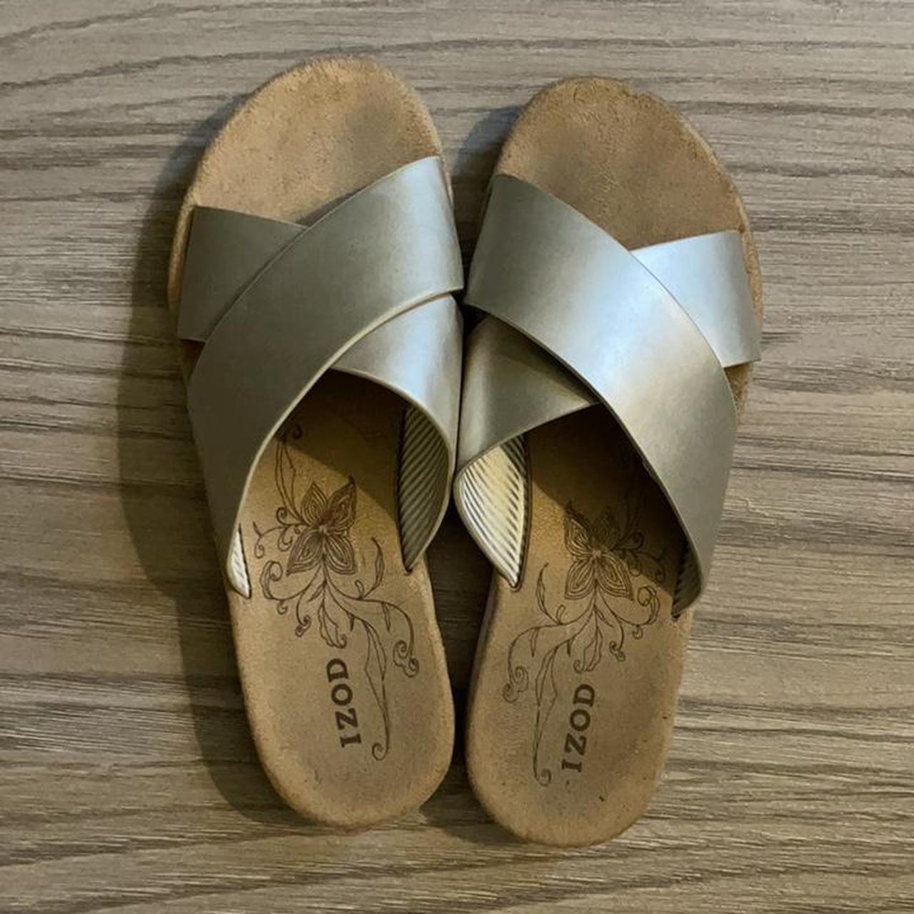 Izod Crisscross Gold Sandals Super comfy and cute! - Depop