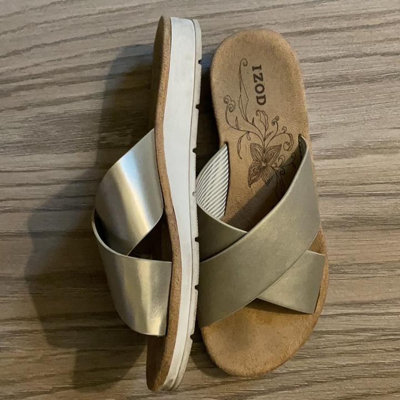 Izod Crisscross Gold Sandals Super comfy and cute! - Depop