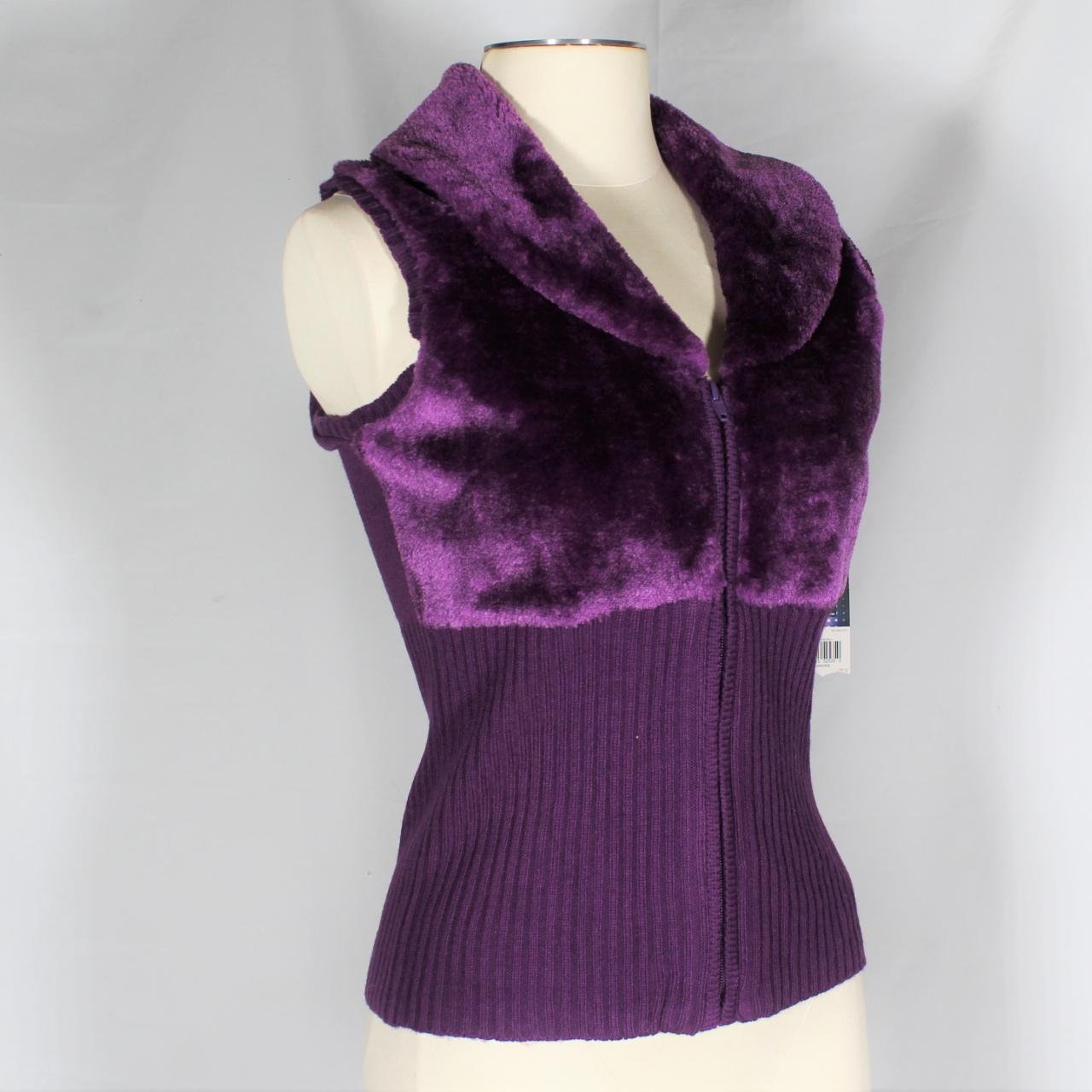 Unique Purple Ribbed knit bottom and Faux Fur Top... - Depop