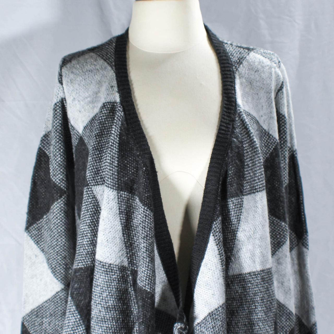 No Boundaries Plaid Open Front Cardigan Knit Sweater... | Depop