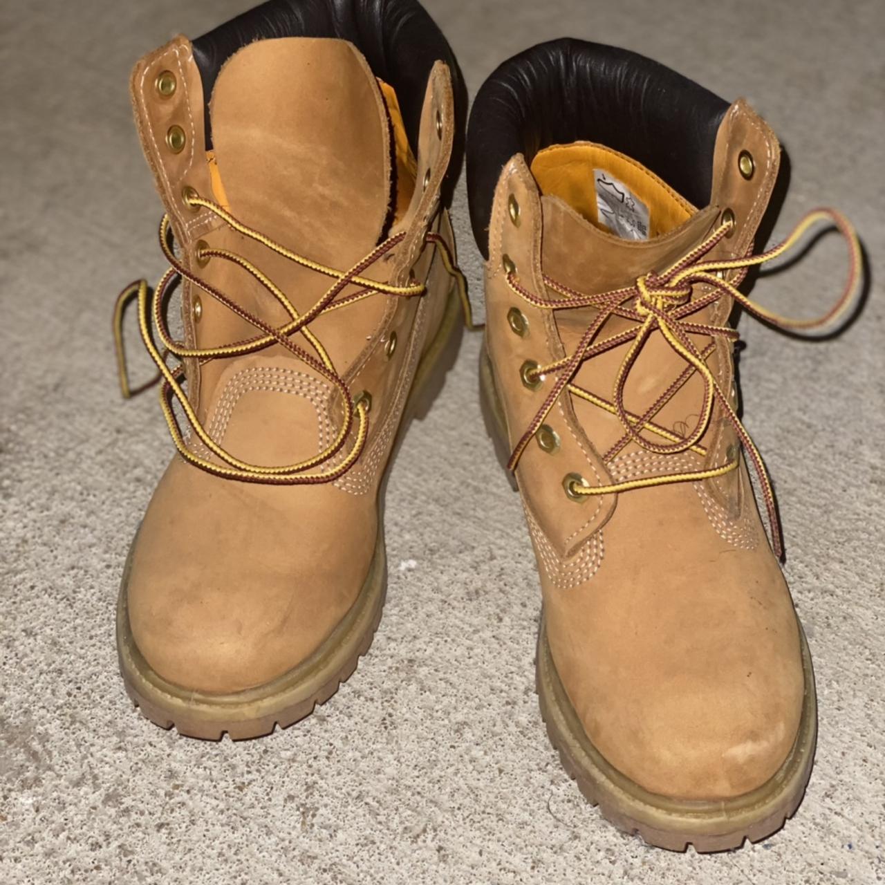 Like New Premium Timberlands in classic Wheat color.... - Depop