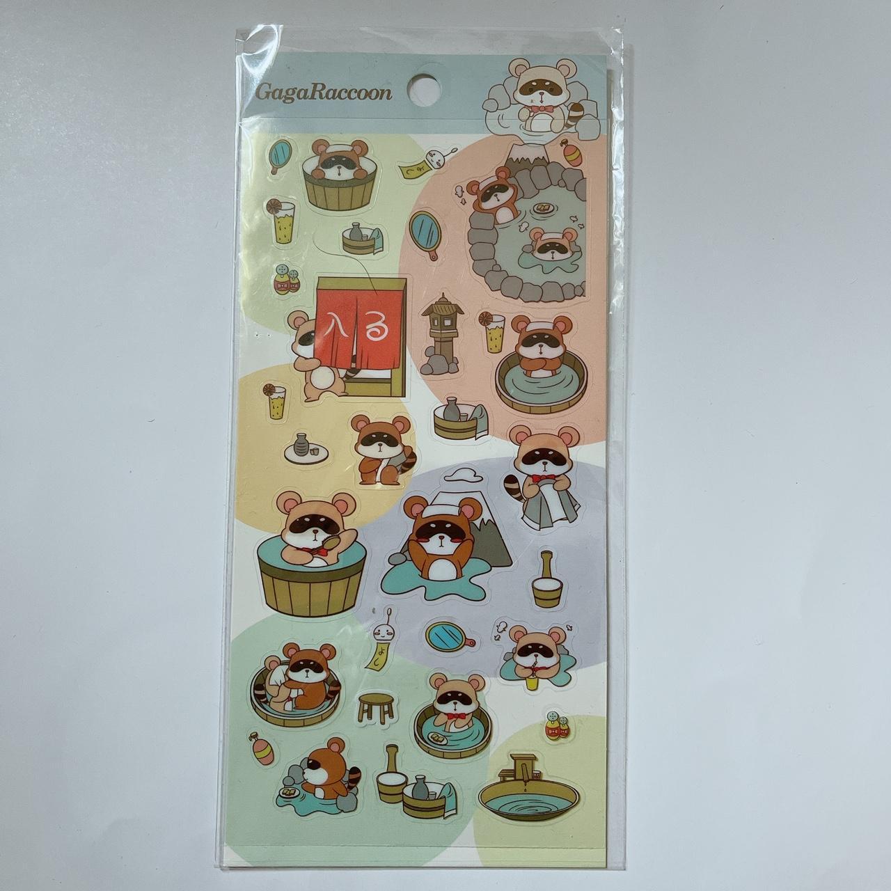 Cute raccoon spa theme stickers Cute stickers to... - Depop
