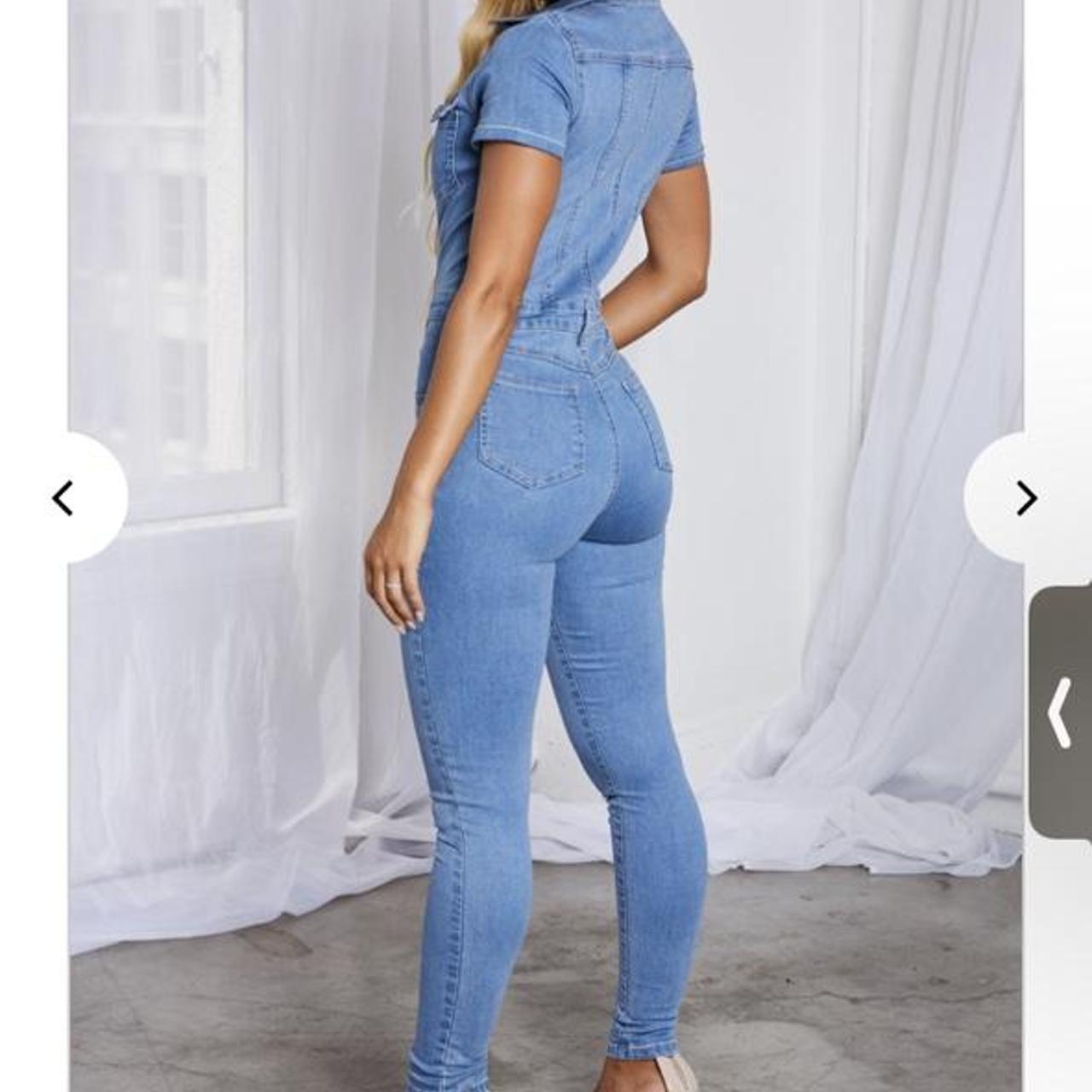 Babyboo cardi jumpsuit - light denim Perfect... - Depop