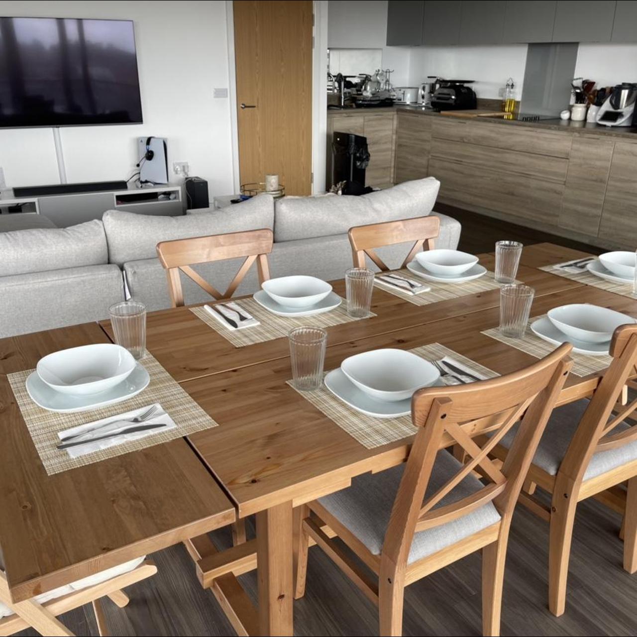 Extendable table IKEA NORDVIKEN with chairs included... - Depop