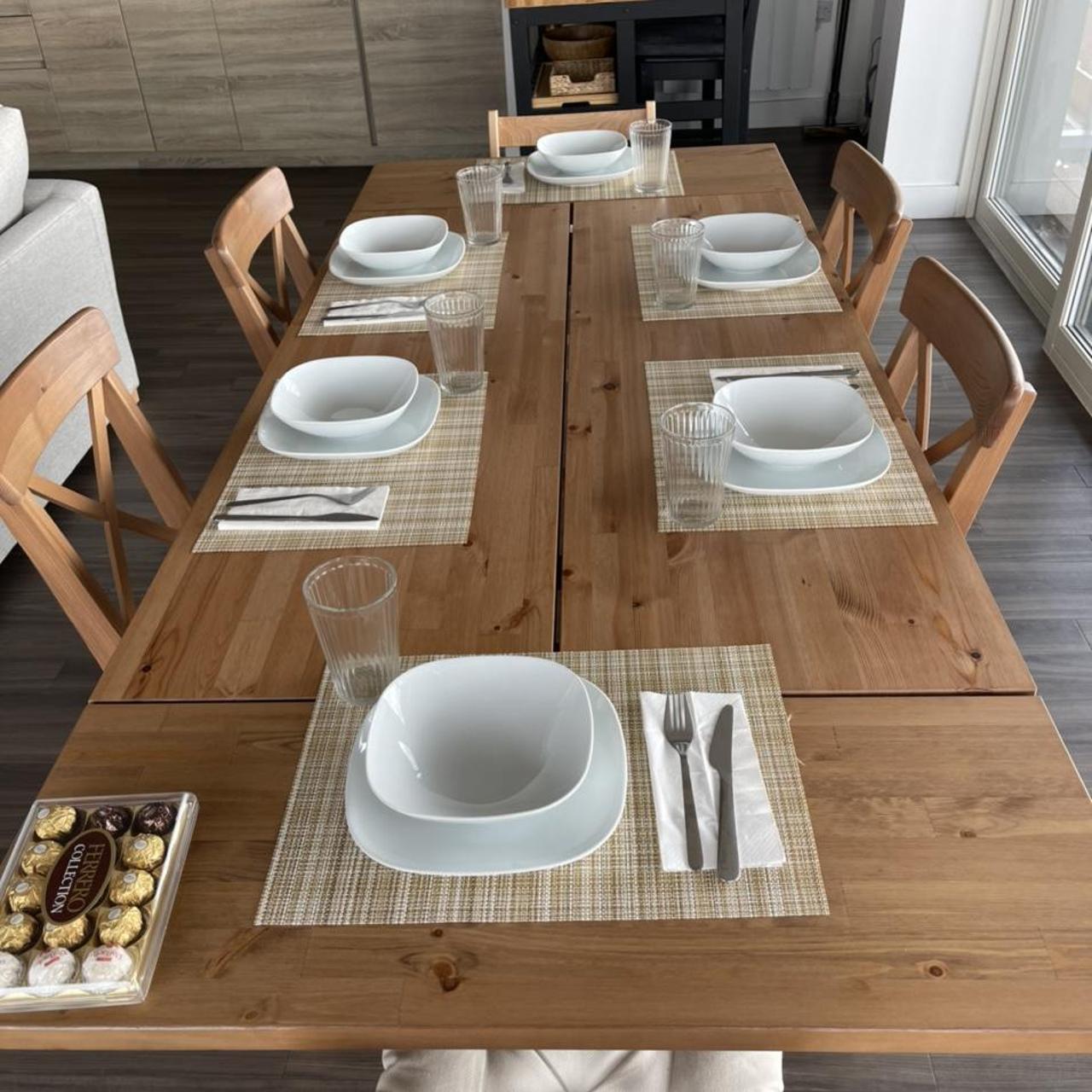 Extendable table IKEA NORDVIKEN with chairs included... - Depop