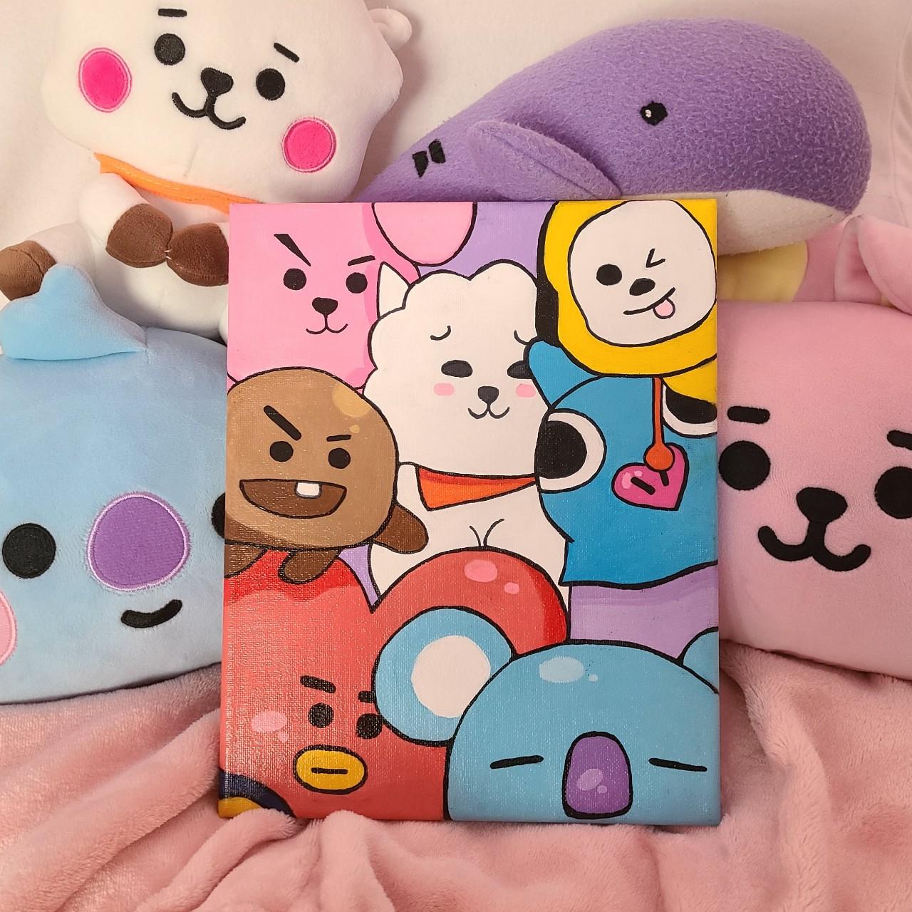 Adorable BT21 painting 💜 Handpainted by me... - Depop
