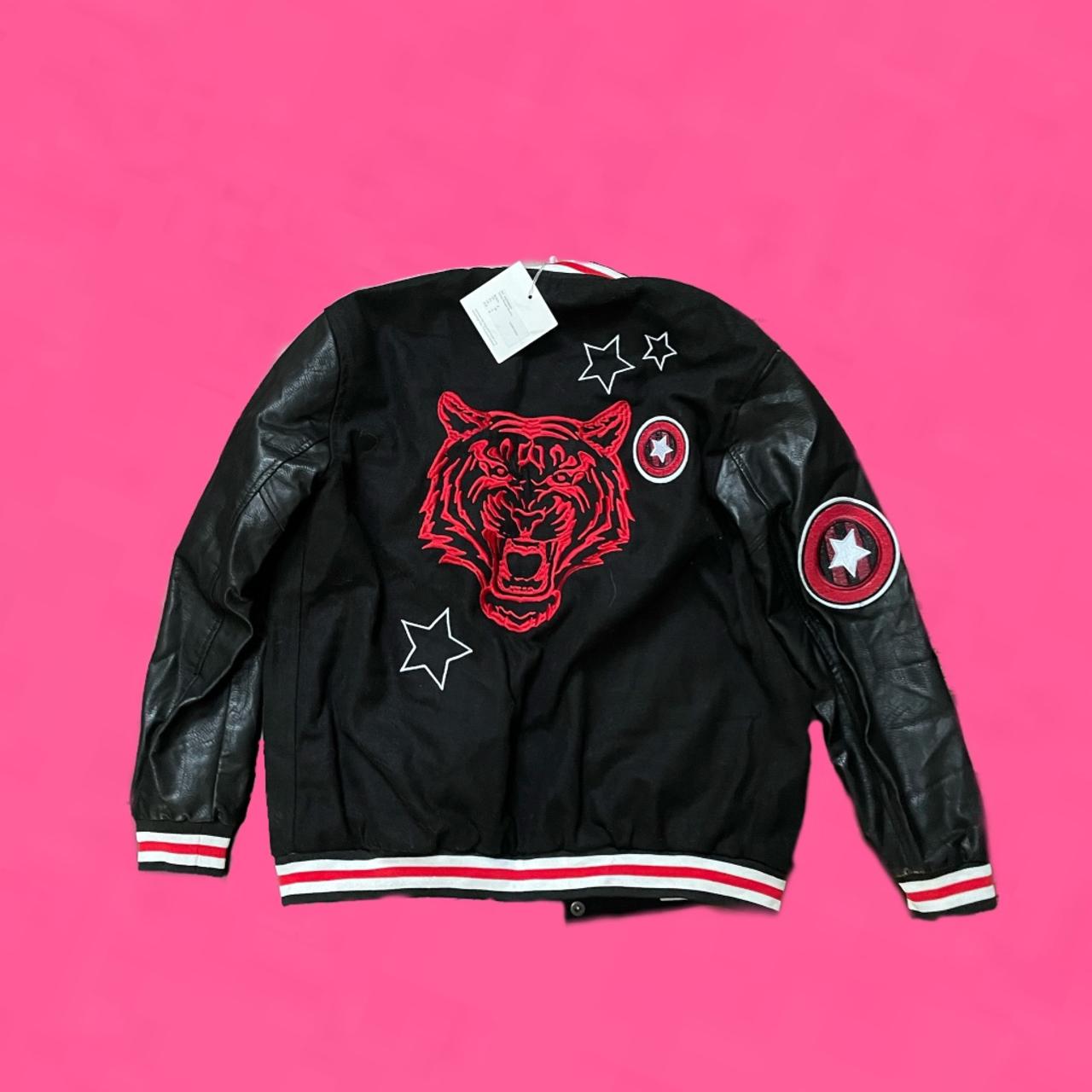 Brand New with Tag Missguided Varsity Bomber Jacket.... - Depop