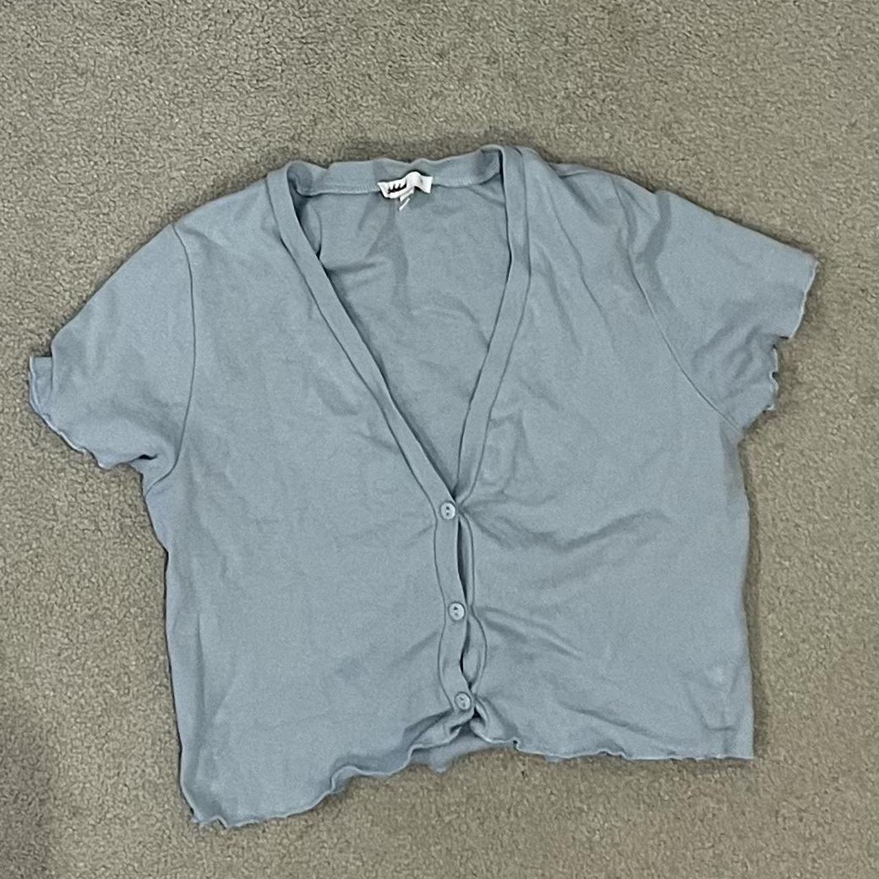 Subdued light blue cropped comfy tee. Originally... - Depop