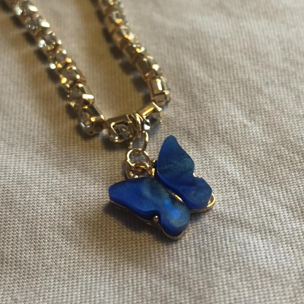 Butterfly gem necklace. Super cute necklace with... - Depop