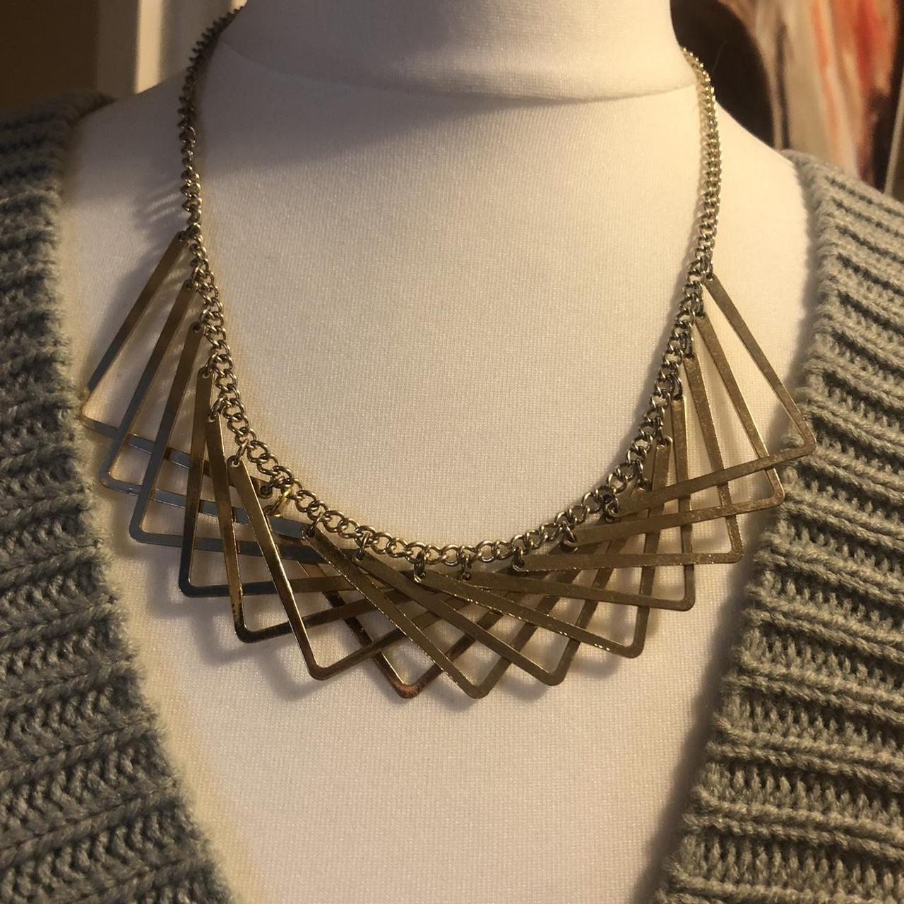 Y2K segment geometric necklace. Super shiny and... - Depop