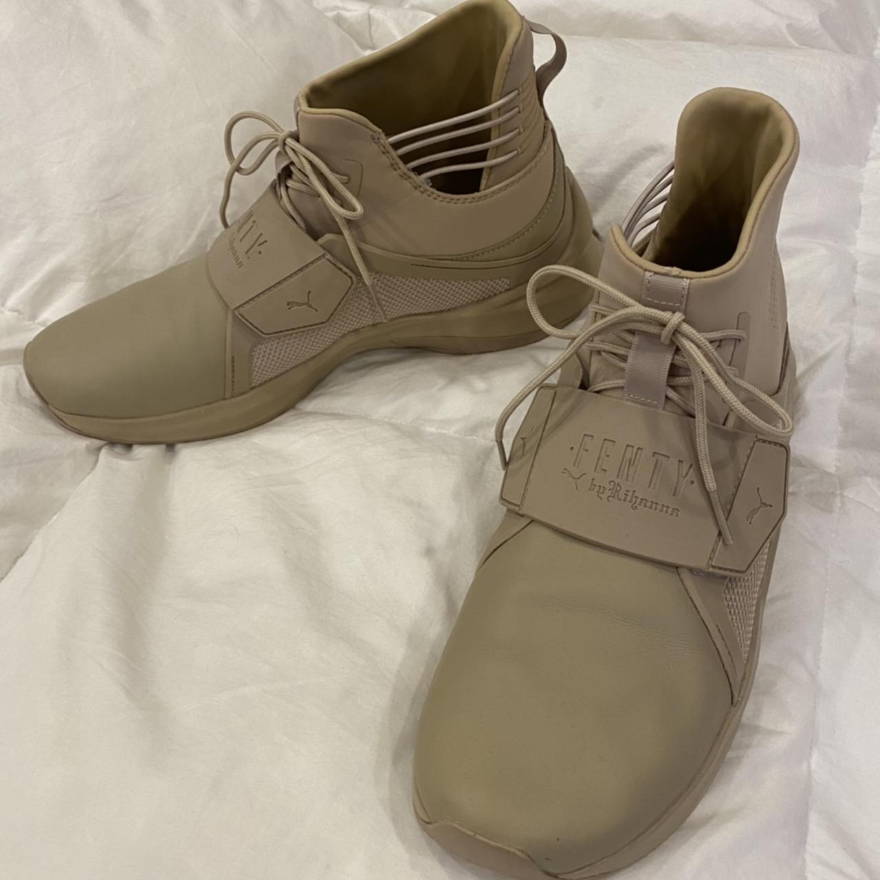 fenty X puma tan / beige “sesame” leather hi... - Depop