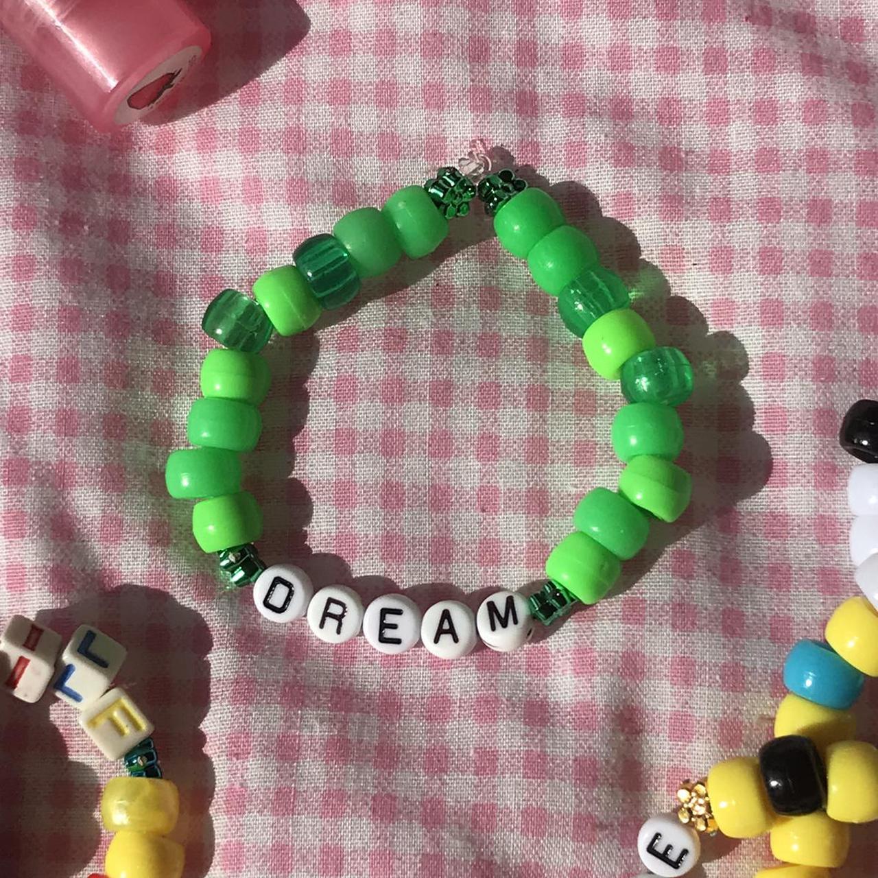 💚 DREAM - DREAM SMP MCYT GREEN BEADED KANDI BRACELET... - Depop