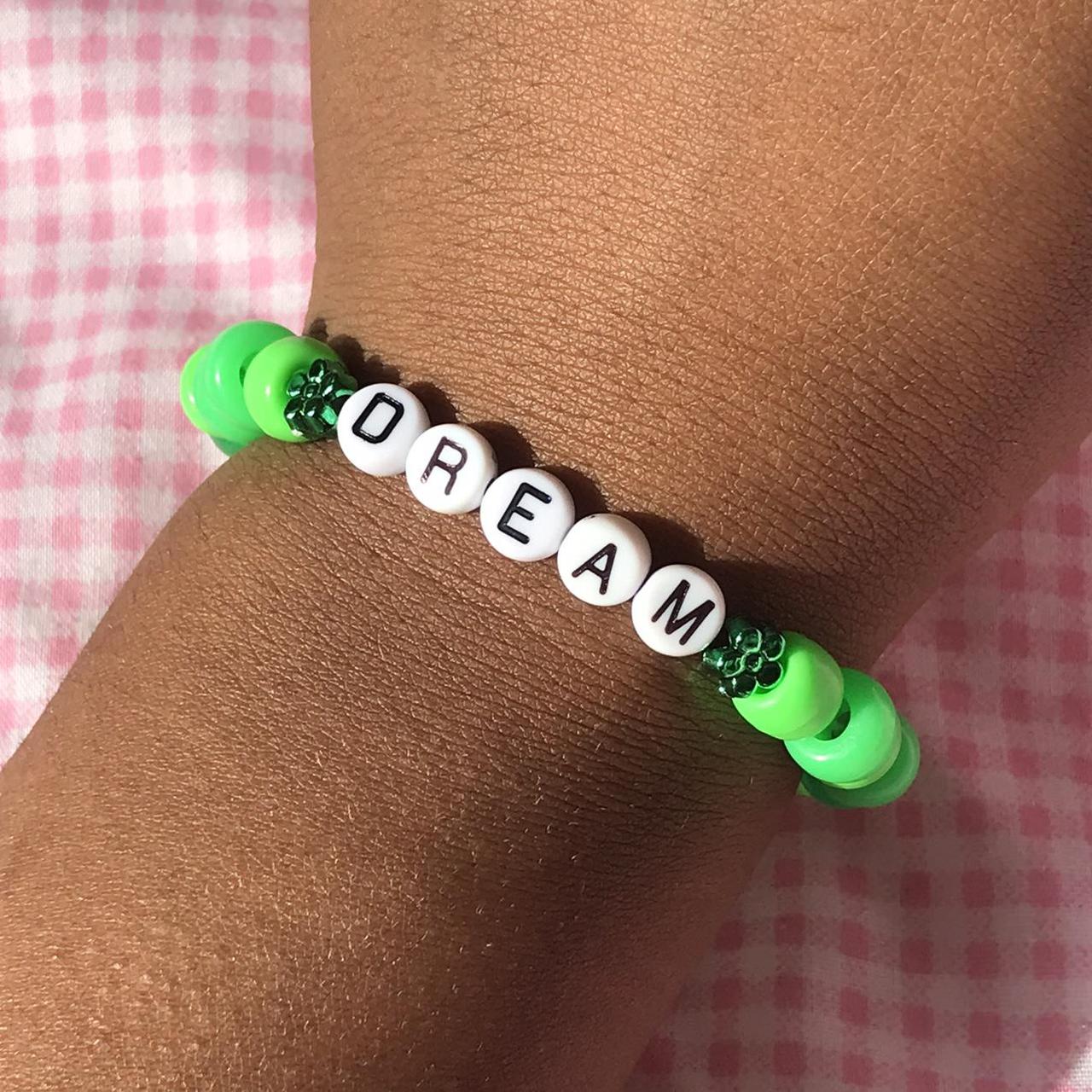 💚 DREAM - DREAM SMP MCYT GREEN BEADED KANDI BRACELET... - Depop
