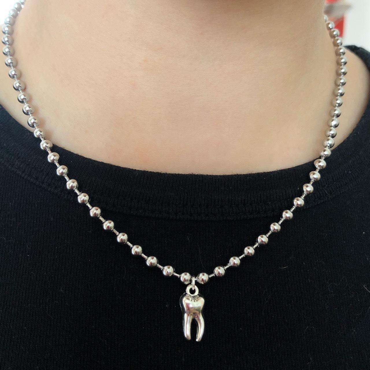 Toothache Chain Tooth Charm Ball Chain Tooth Is 7mm... - Depop