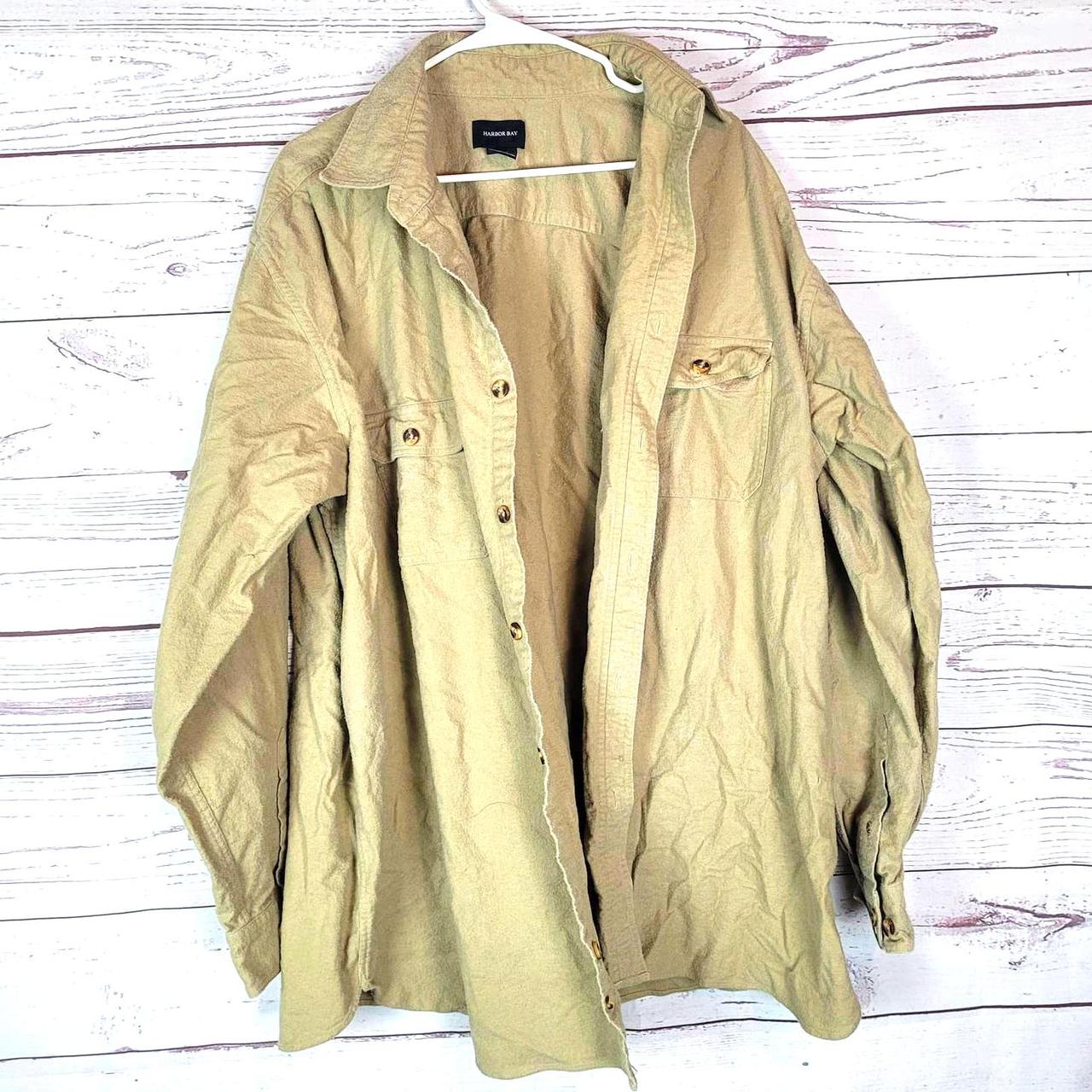 Harbor Bay Shacket Men's 2XLT Tan Long Sleeve Cotton... - Depop