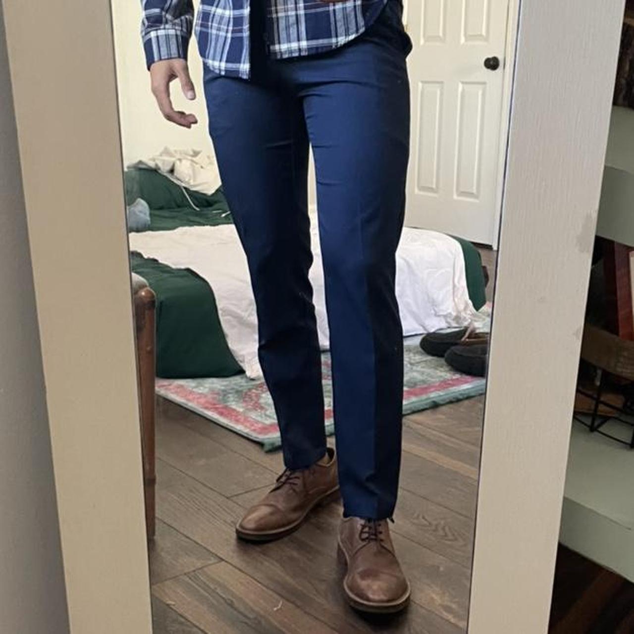 Hagar Skinny Stretch Navy Blue Dress Pants - Size 28x30 - Depop