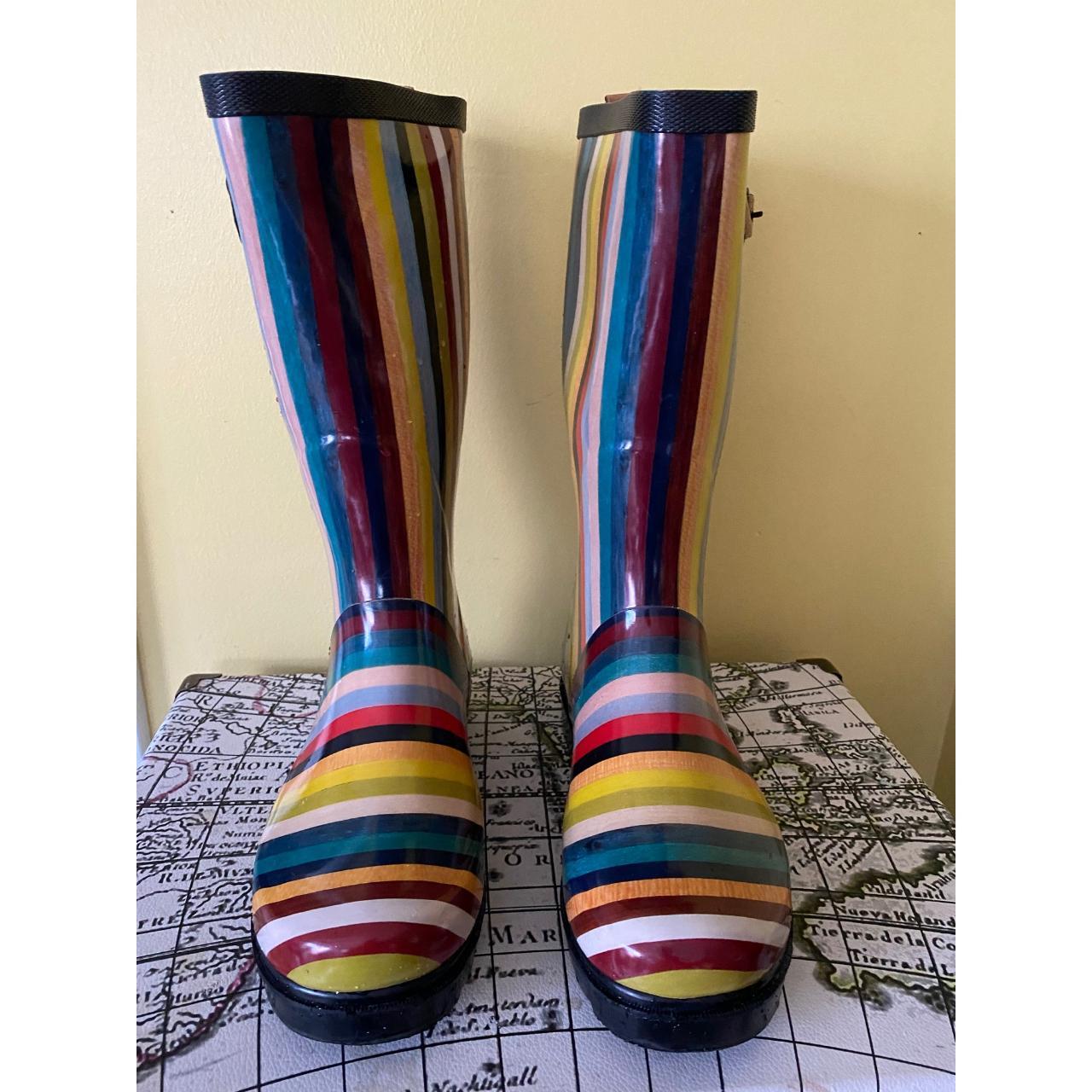There are like new Chooka inlaid Stripe-Multi rain... - Depop