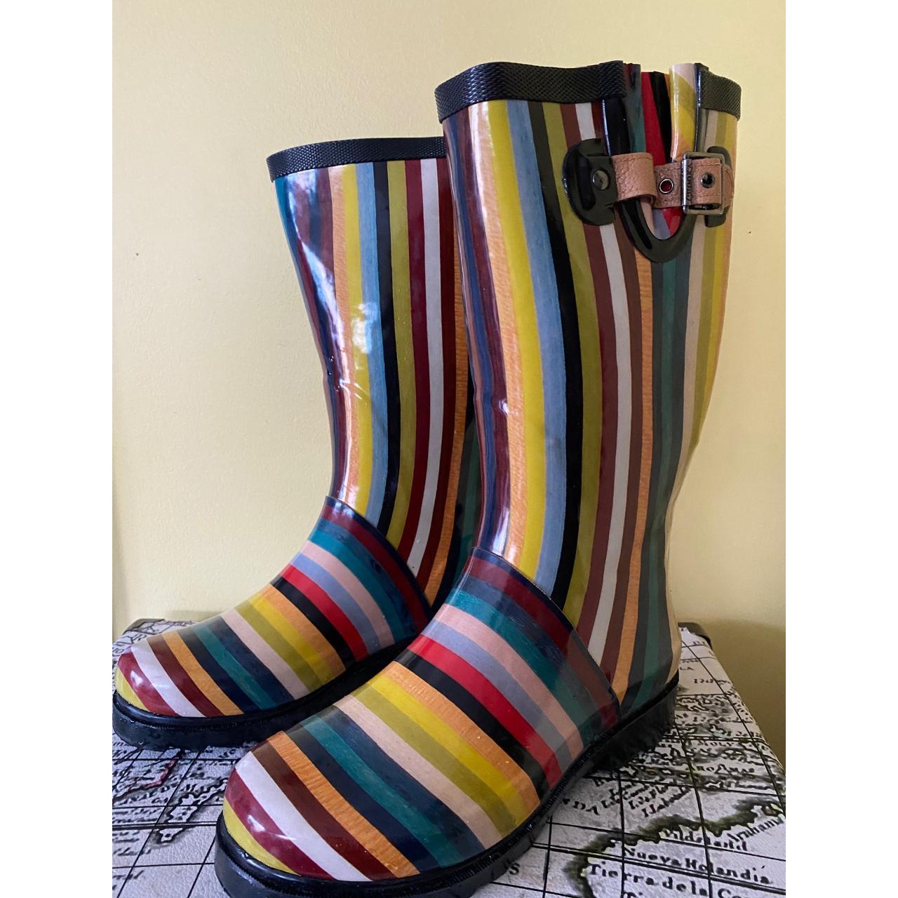 There are like new Chooka inlaid Stripe-Multi rain... - Depop