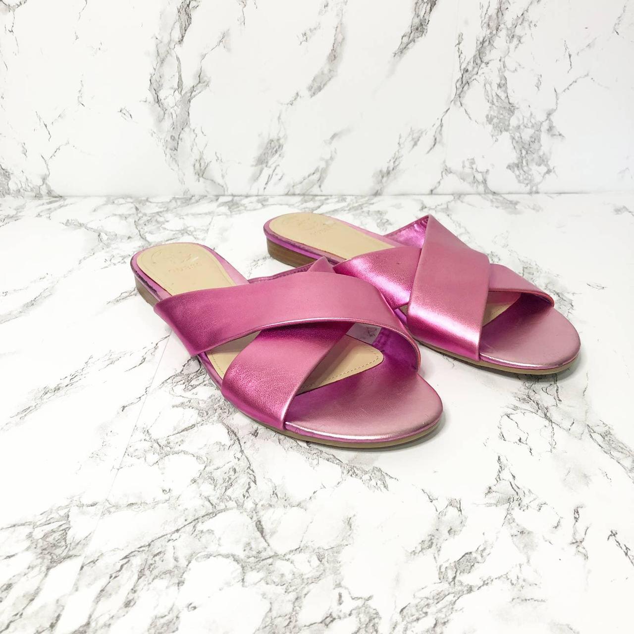 Guess Flashee Pink Purple Lilac Cross Strap Slide... - Depop