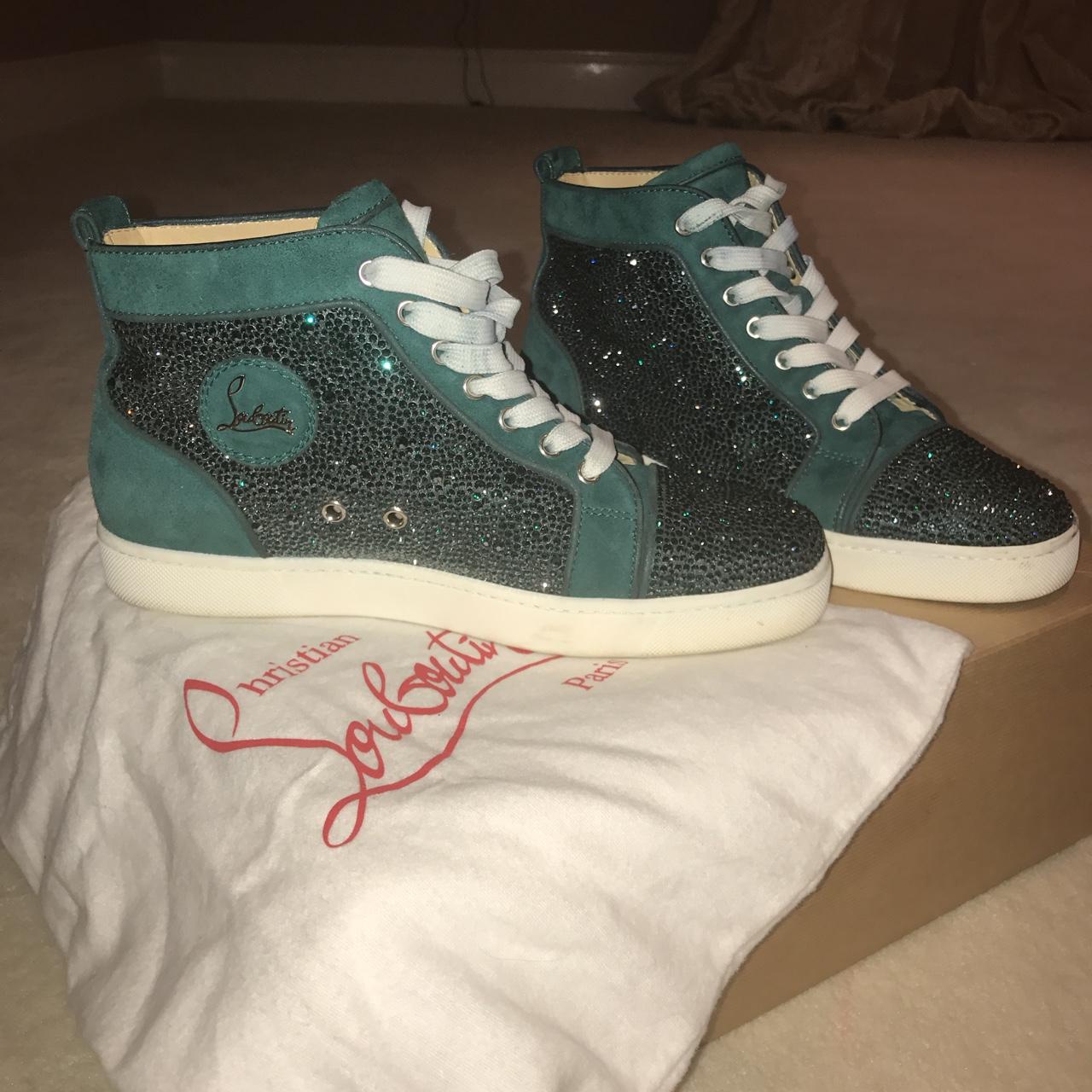 Men's all crystal loubs velour strass Box and dust... | Depop