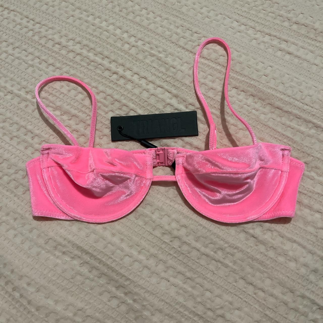 vinca - momo pink triangl swimwear set brand new... - Depop