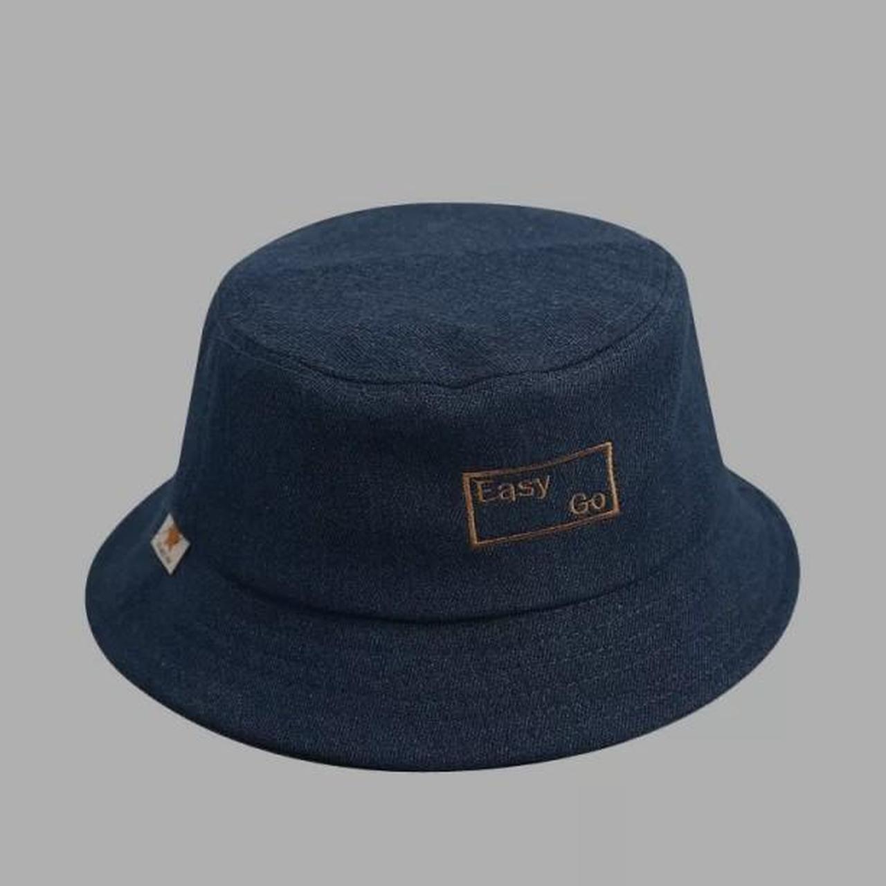 Outdoor panama soft warm dark blue color bucket hat ... - Depop