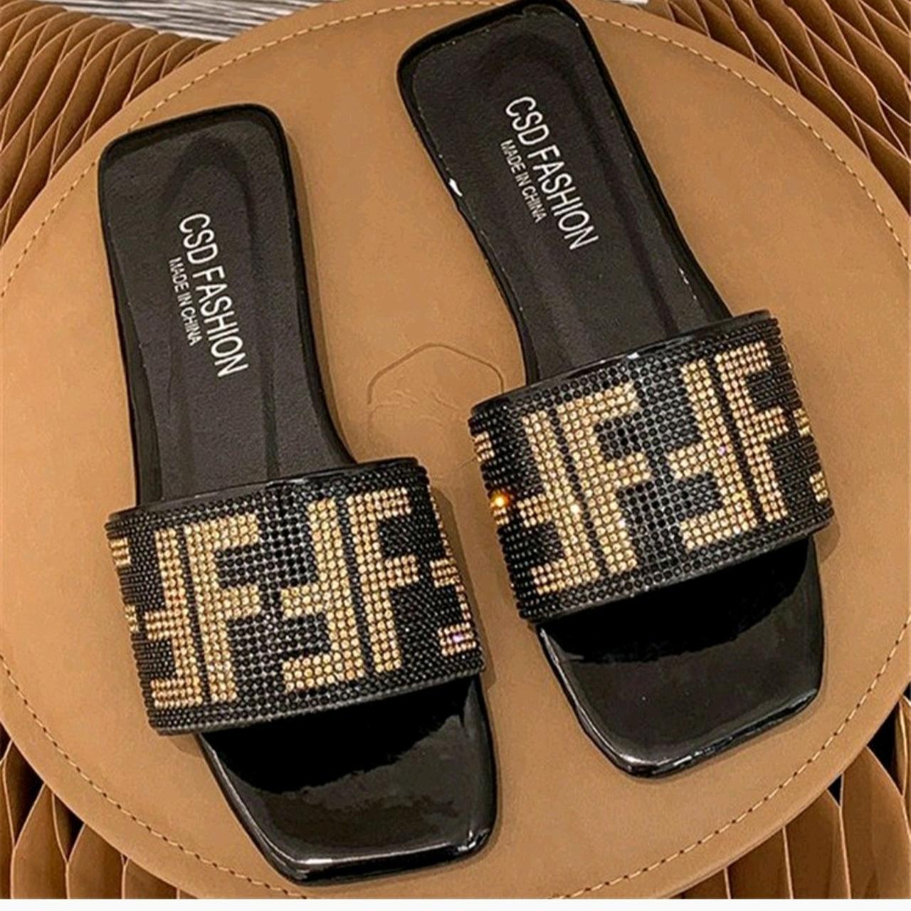 Rhinestone Decorative slides very comfortable and... - Depop