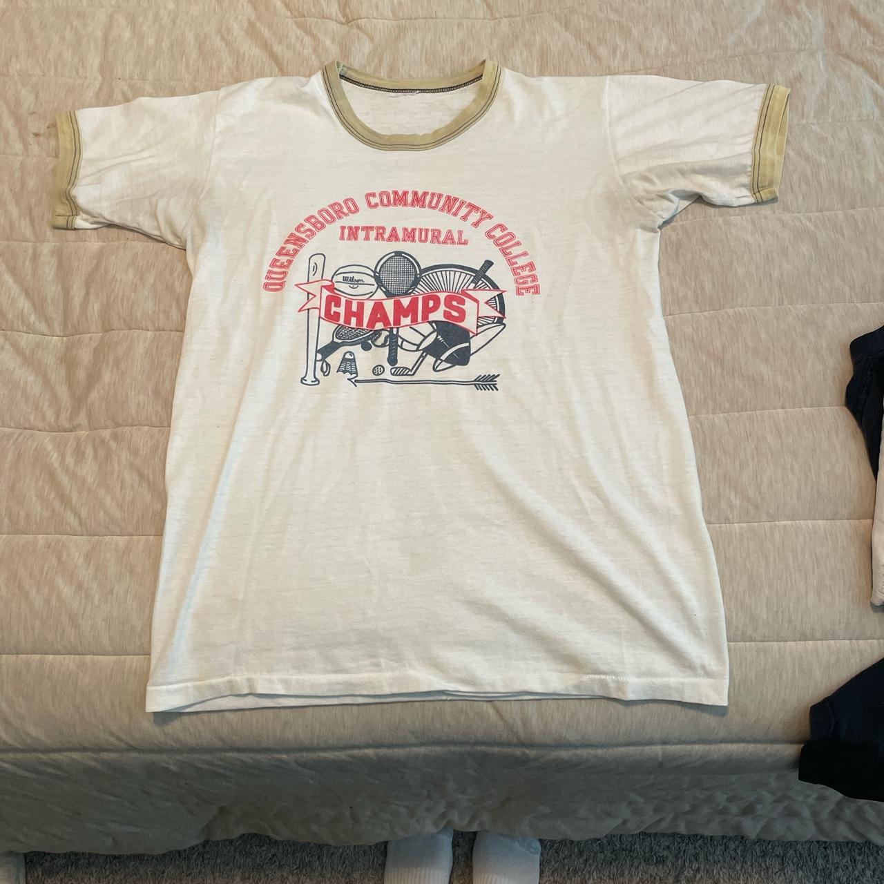 Vintage 80s ringer tee made in the United states and... | Depop