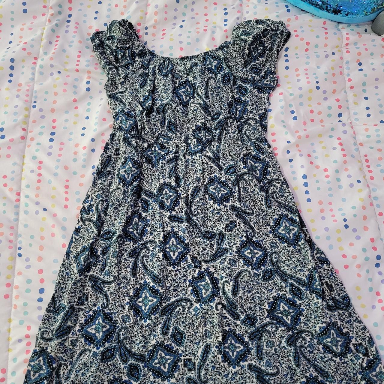 Speckless blue patterned dress. Fits size small.... - Depop