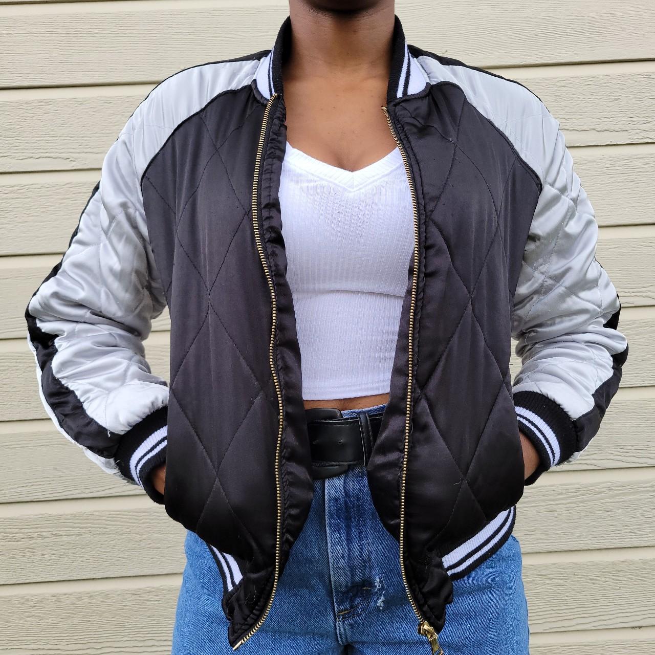 This bomber jacket is straight out of an 80's high... - Depop