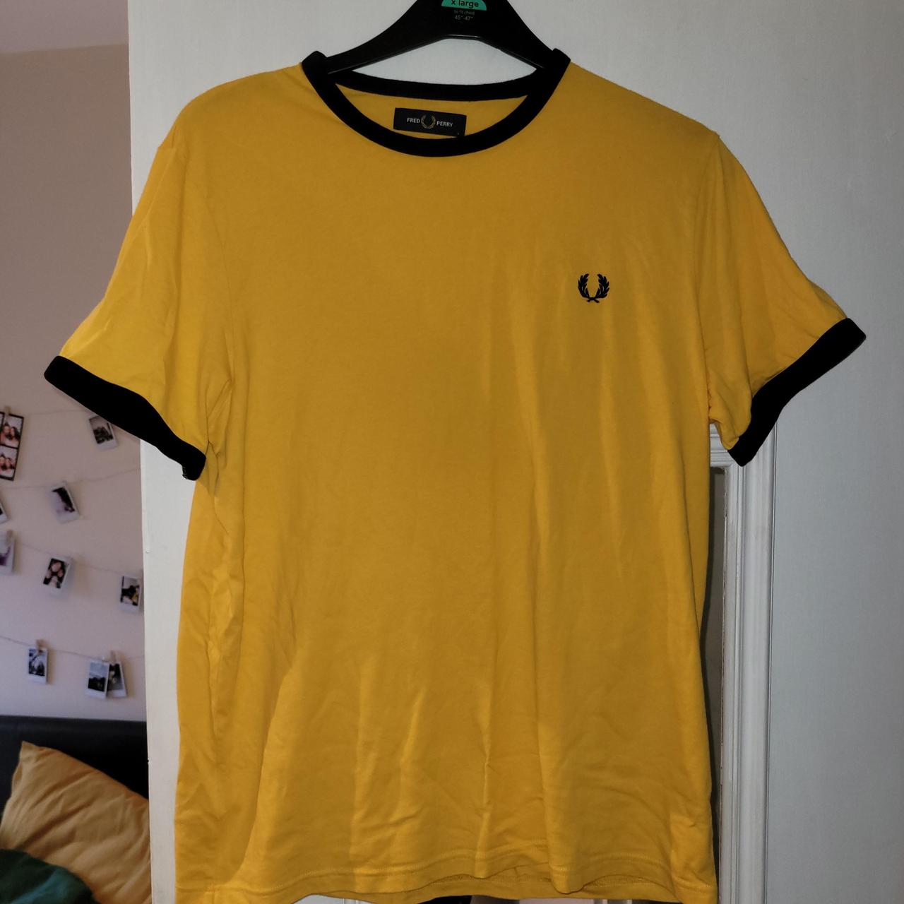Yellow Fred Perry t shirt Size Large. Like... - Depop