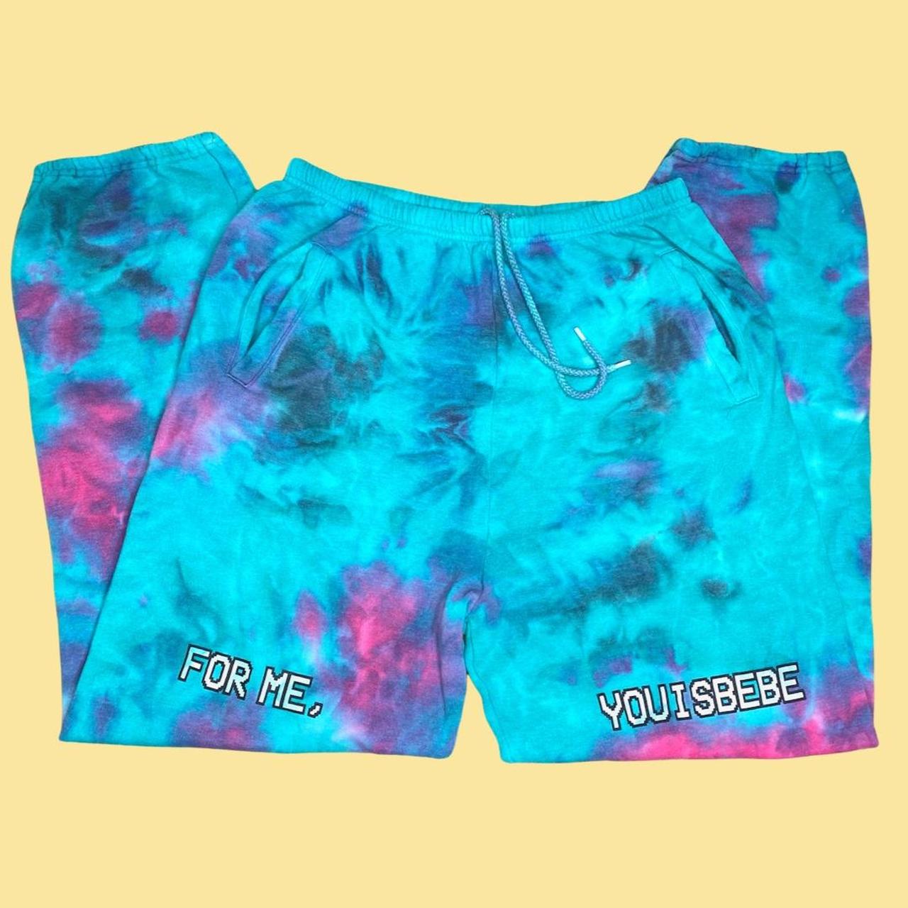 avani gregg tie dye pink and blue sweatpants merch... - Depop