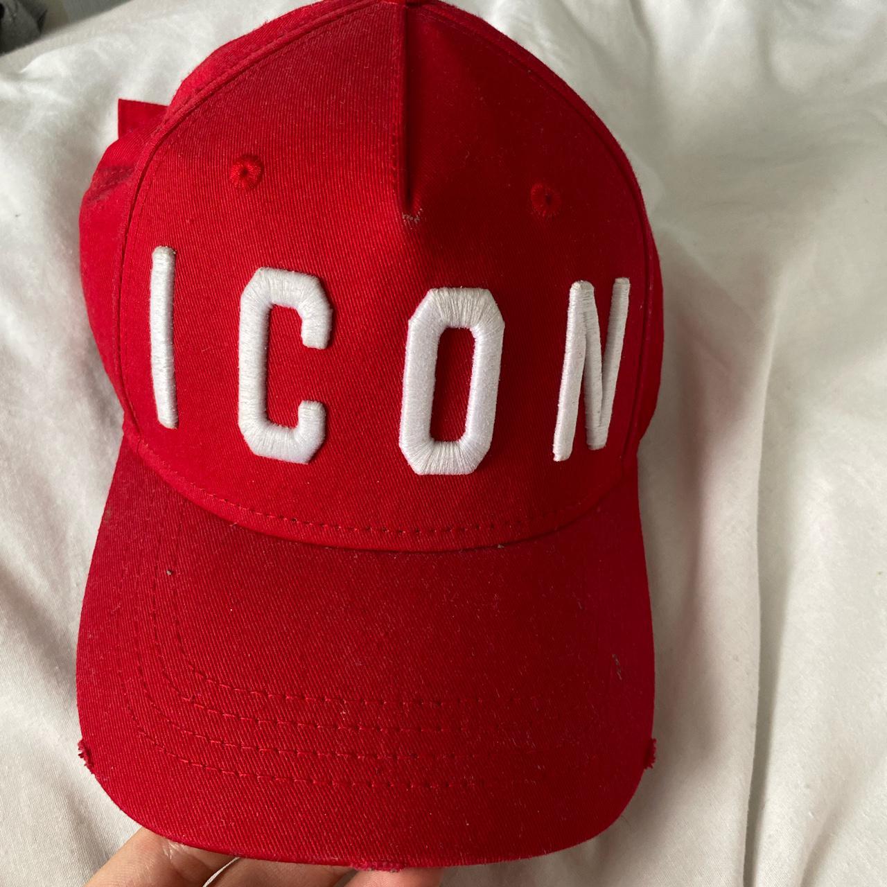 Authentic Dsquared 2 red icon hat only worn once... - Depop