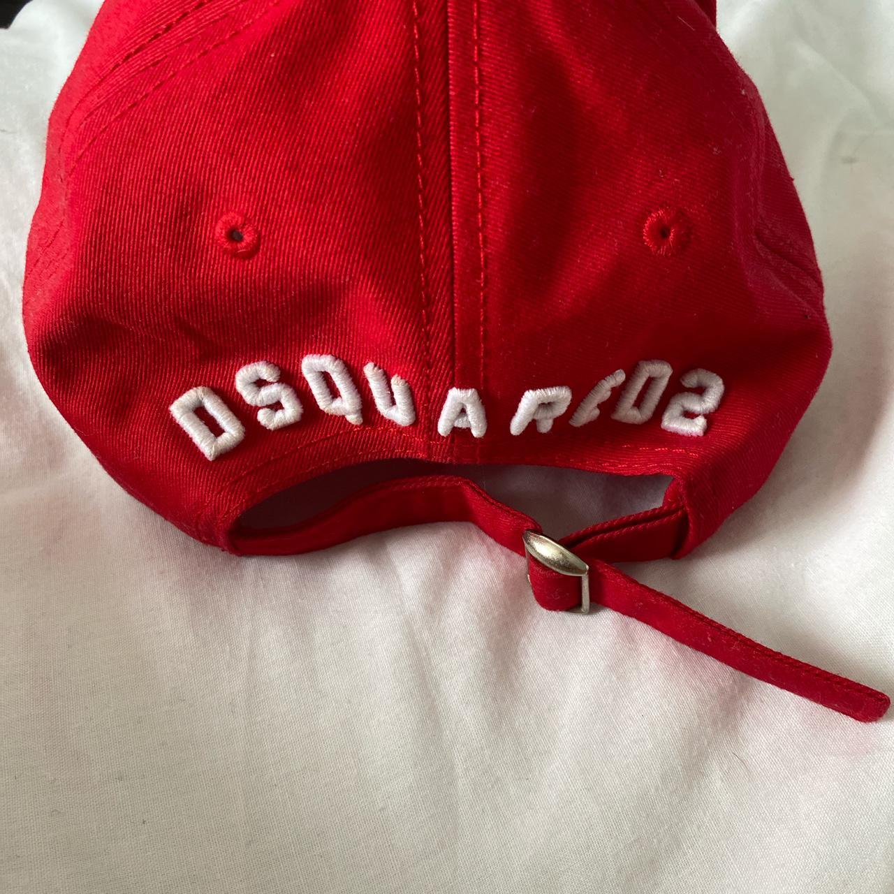 Authentic Dsquared 2 red icon hat only worn once... - Depop