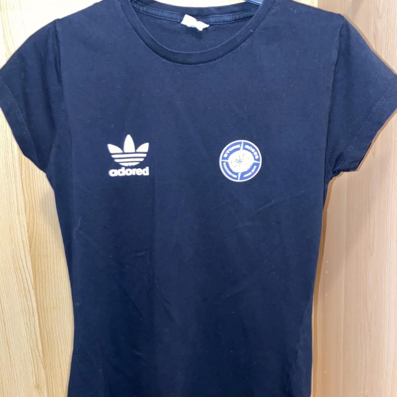 Black Adidas Stone Roses Concert Shirt Size... - Depop