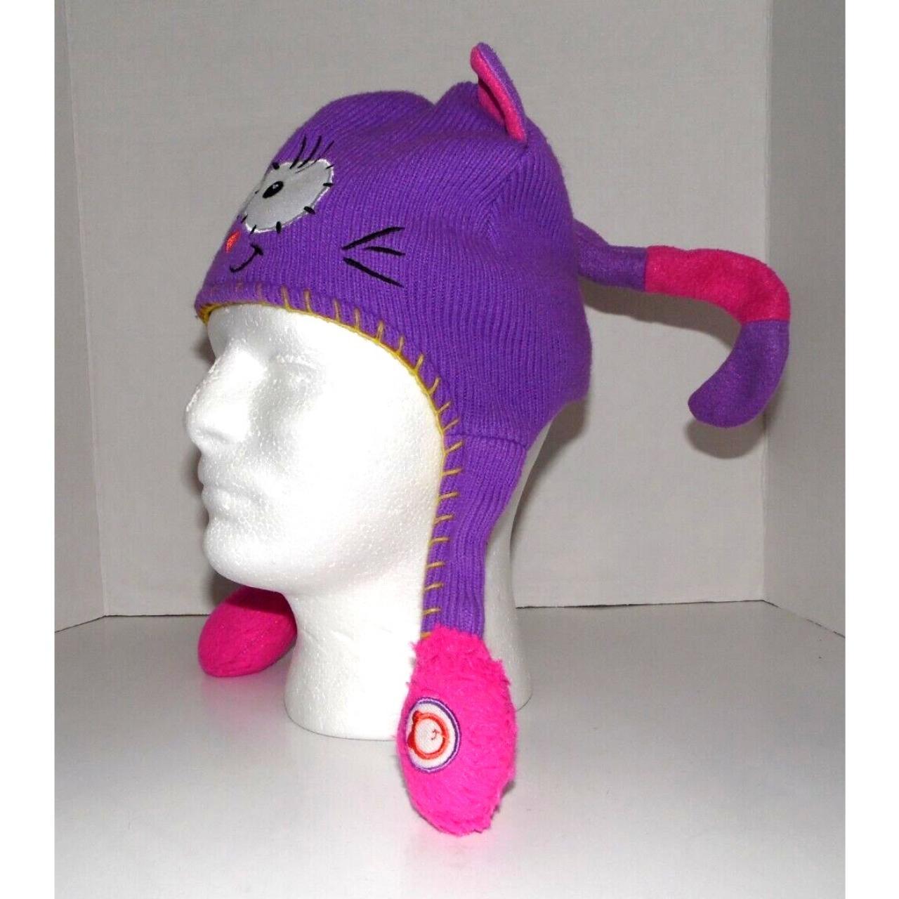 Flipeez Kitty Purple Beanie Hat with Wagging Tail... - Depop