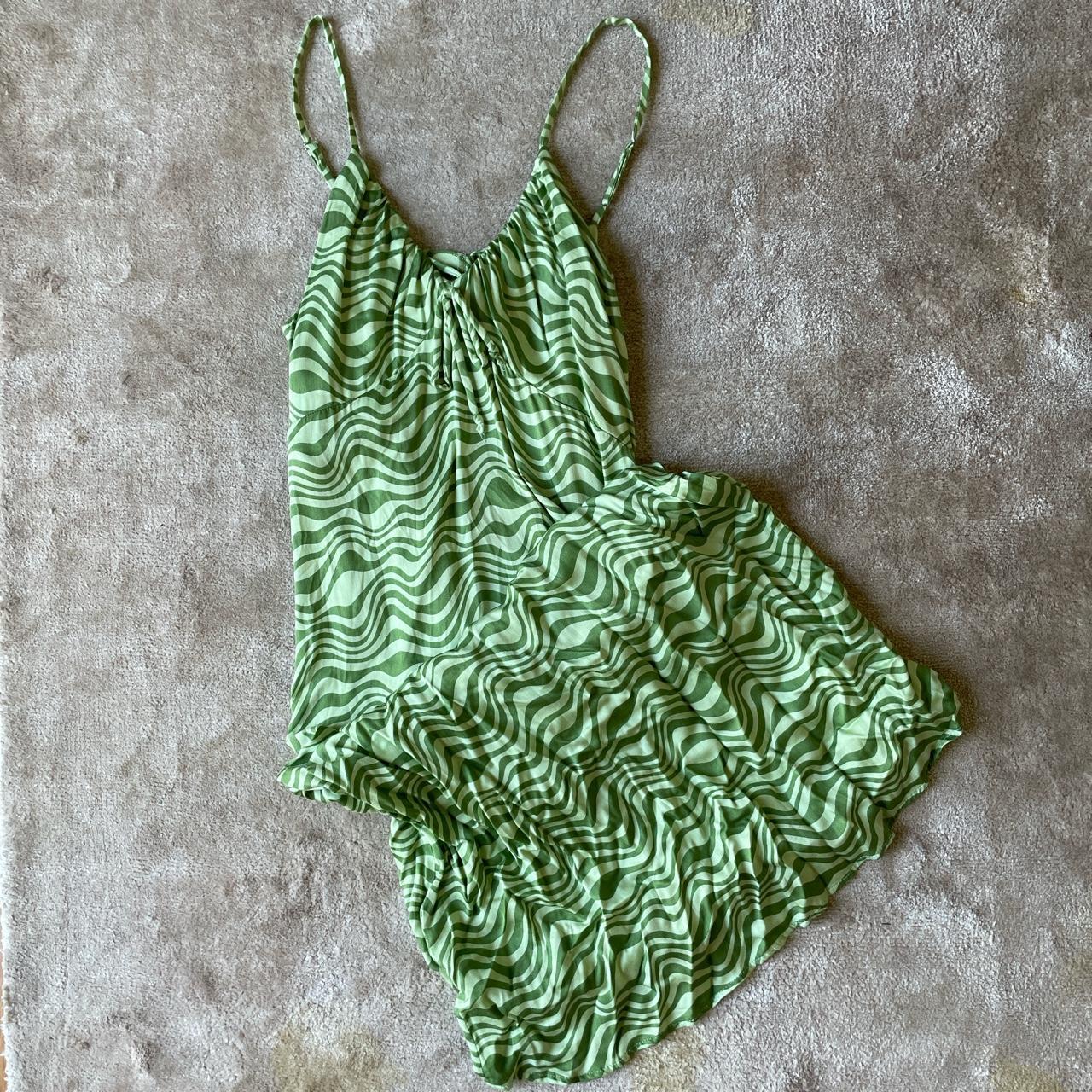 y2k green pattern dress 👒 brand: wild fable best... | Depop