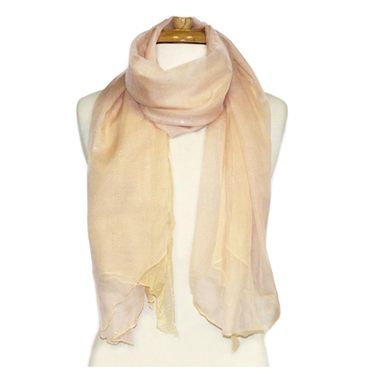 🧣 PINK & CREAM GLITTER ORGANZA SCARF 🧣 Spruce up... - Depop