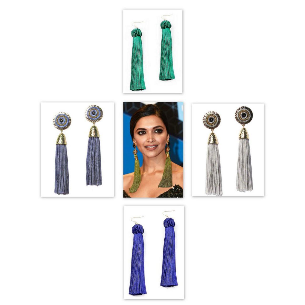 💙 3 TIER LIGHT BLUE TASSEL DROP... - Depop