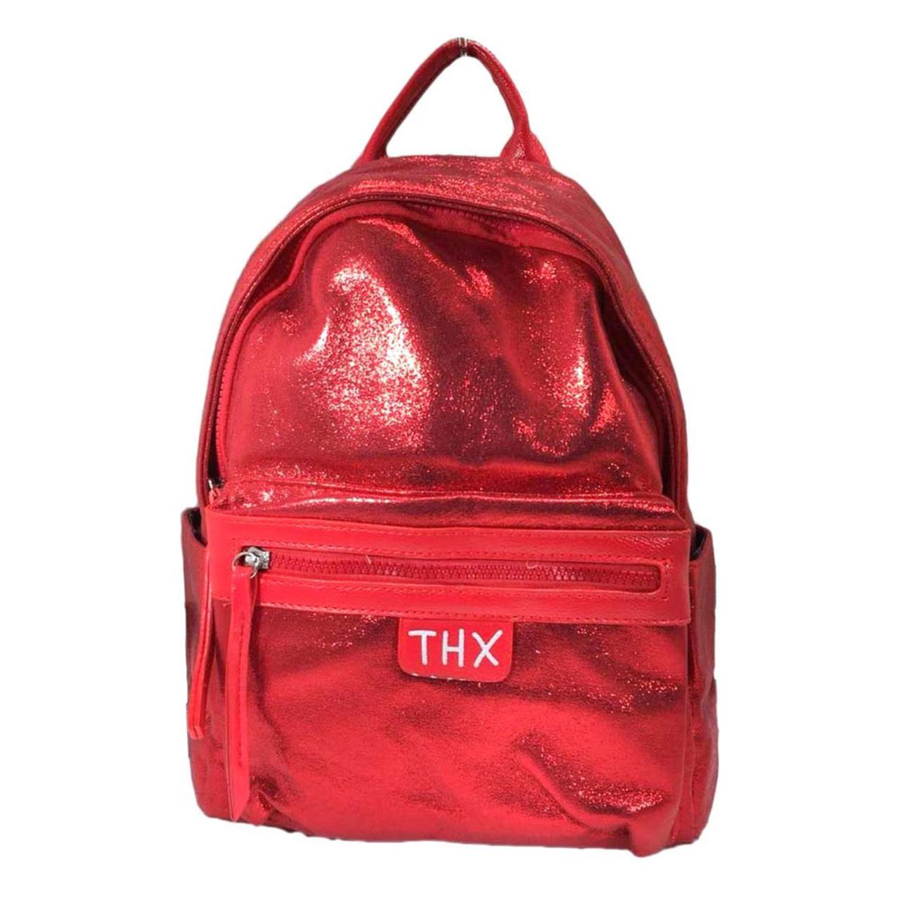 💗🎒💗SHIMMERING RED STRAP LEATHER BACKPACK💗🎒💗 A... - Depop