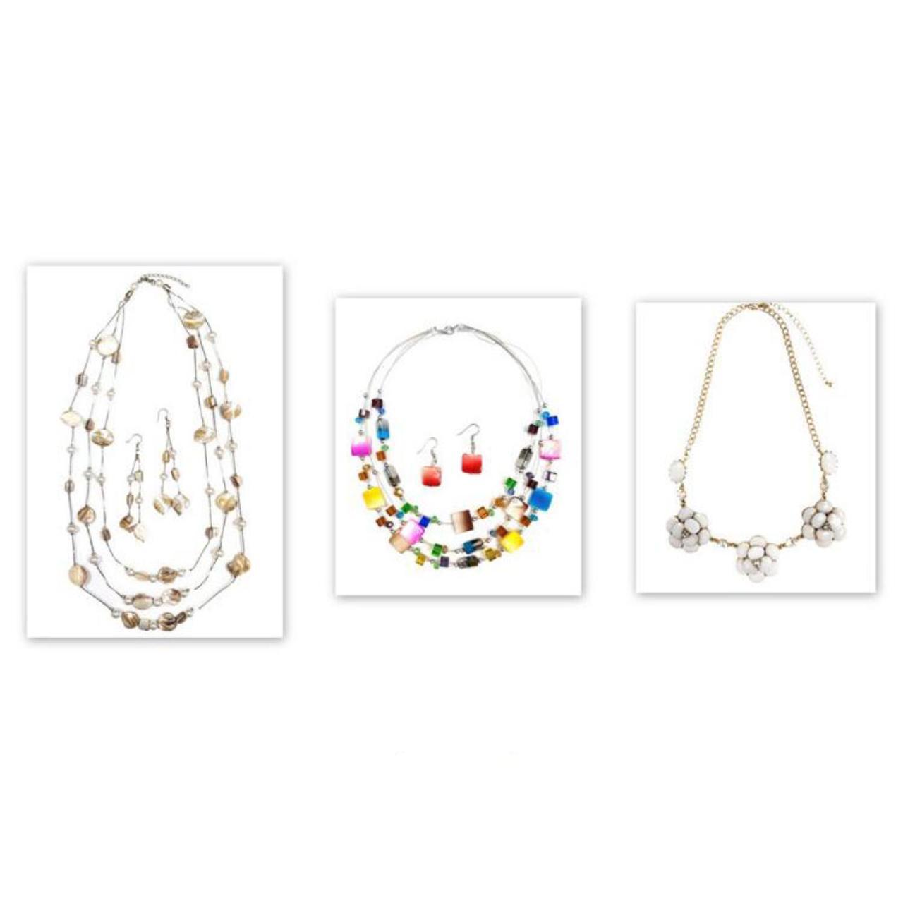 🌈 🌈 COLORFUL MULTI STRAND COLLAR NECKLACE EARRING... - Depop