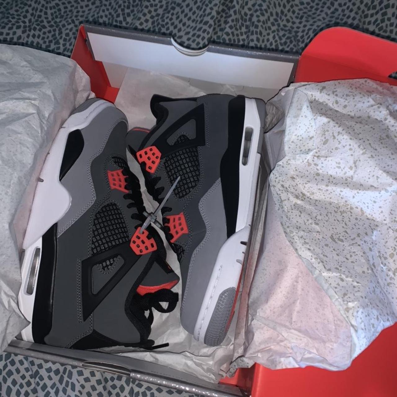 Jordan 4 Infrared Size 7 Brand New in Box 100%... - Depop