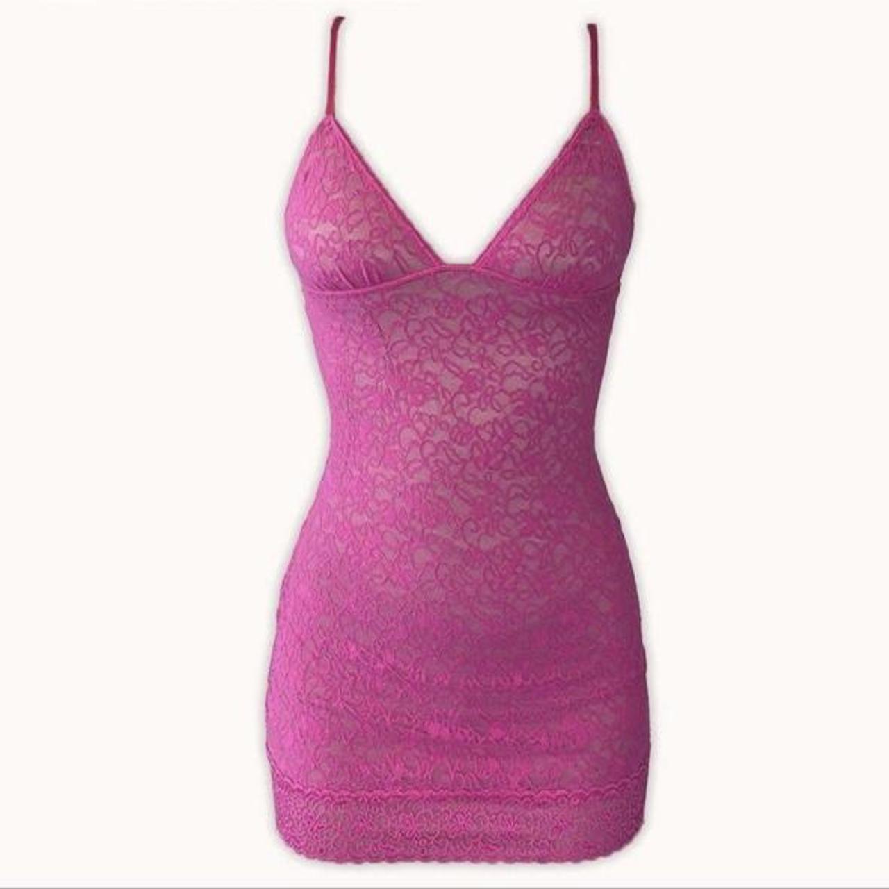 VS slip dress pink, lace, see through Size XS/S - Depop