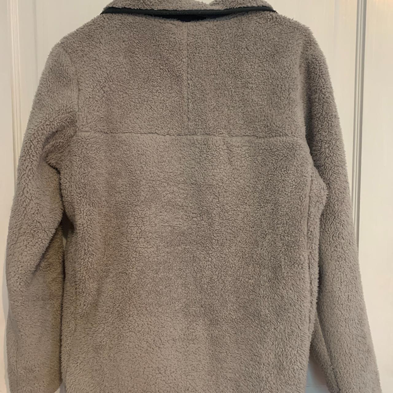 Fuzzy, tan, zip up, North Face jacket. #fuzzy... - Depop