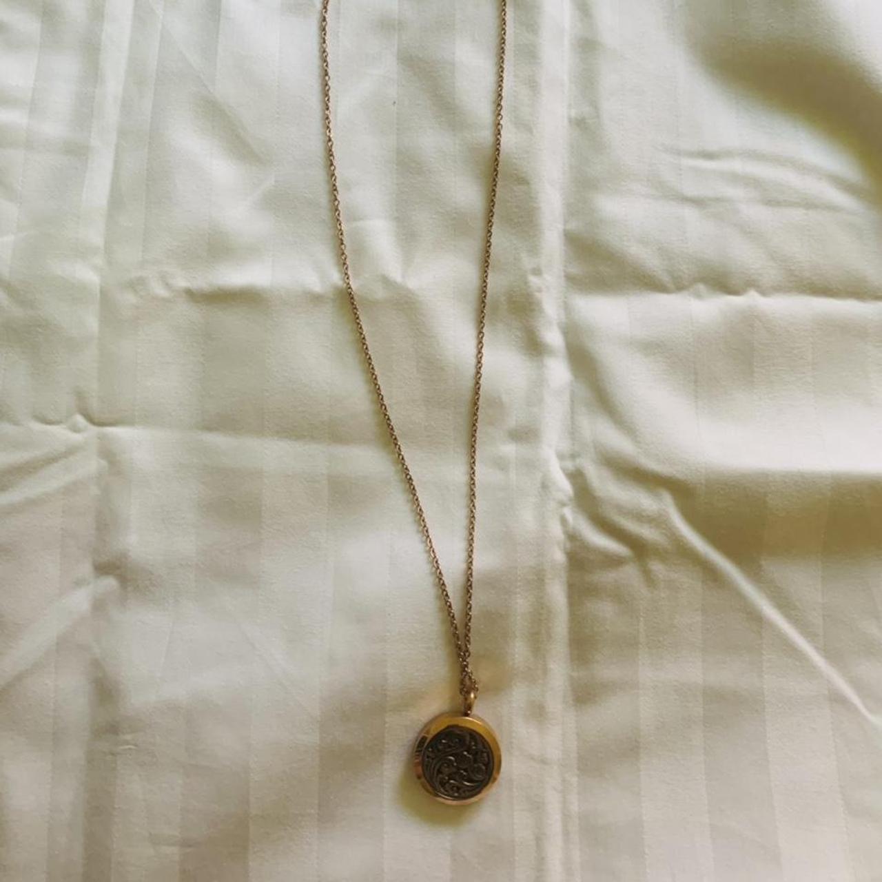 Rose gold long chain locket. Never worn. All sales... - Depop